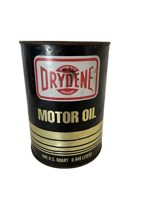 Drydene Vintage Motor Oil Can 1 Qt Full Unused Black And Gold | eBay