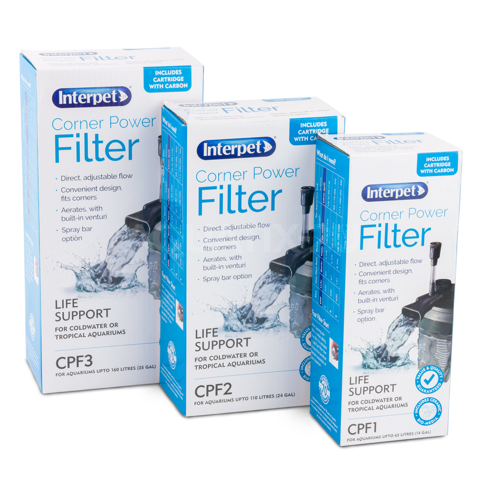 INTERPET INTERNAL CORNER FILTER FOR AQUARIUMS SUBMERSIBLE POWER CPF 1 2 ...