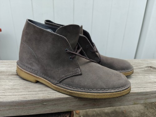 Clarks men's Desert Boot 261 18564 Charcoal Suede Grey Size 10 | eBay