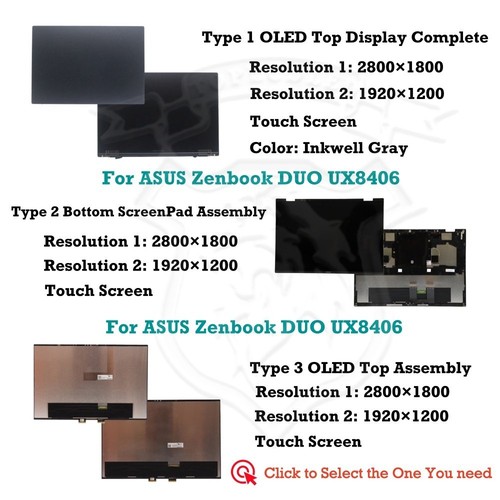 ASUS Zenbook DUO UX8406CA PZ OLED Touchscreen Display Complete Assembly ...