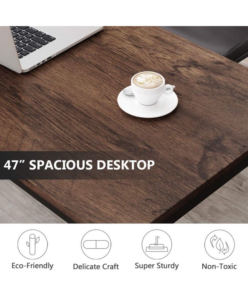 Tribesigns Modern Simple Computer Desk, 47 inch Vintage Office | eBay