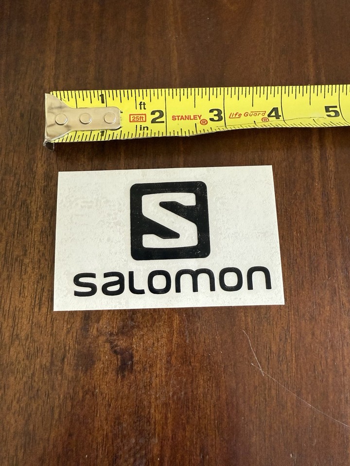 Salomon Black Logo Sticker/Decal Outdoor Hiking Backpack Skiing Approx ...