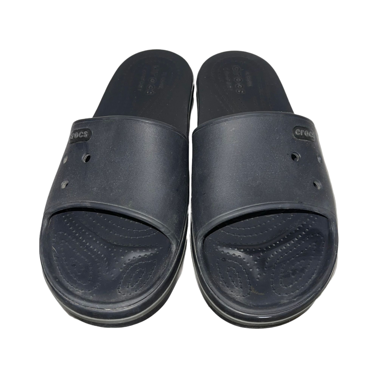 Crocs Iconic Comfort Platform Black Thick Sole Slides… - Gem