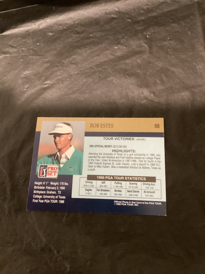 Bob Estes/PGA Tour Autographed 1990 Pro Set Golf Card | eBay