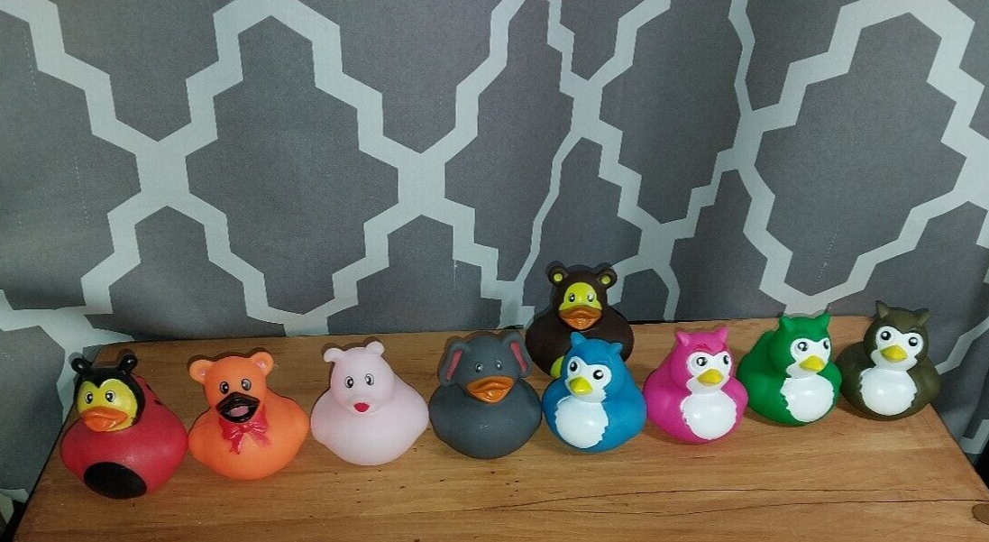 Duck lot of 9 ducks that are like animals owls, elephant, pig, bears ...