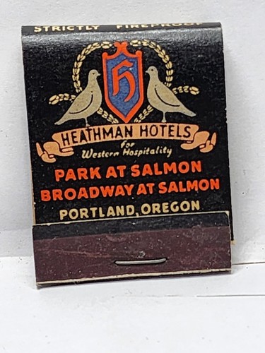 Vintage HEATHMAN HOTEL Matchbook Cover Portland Oregon Federal Match Co ...