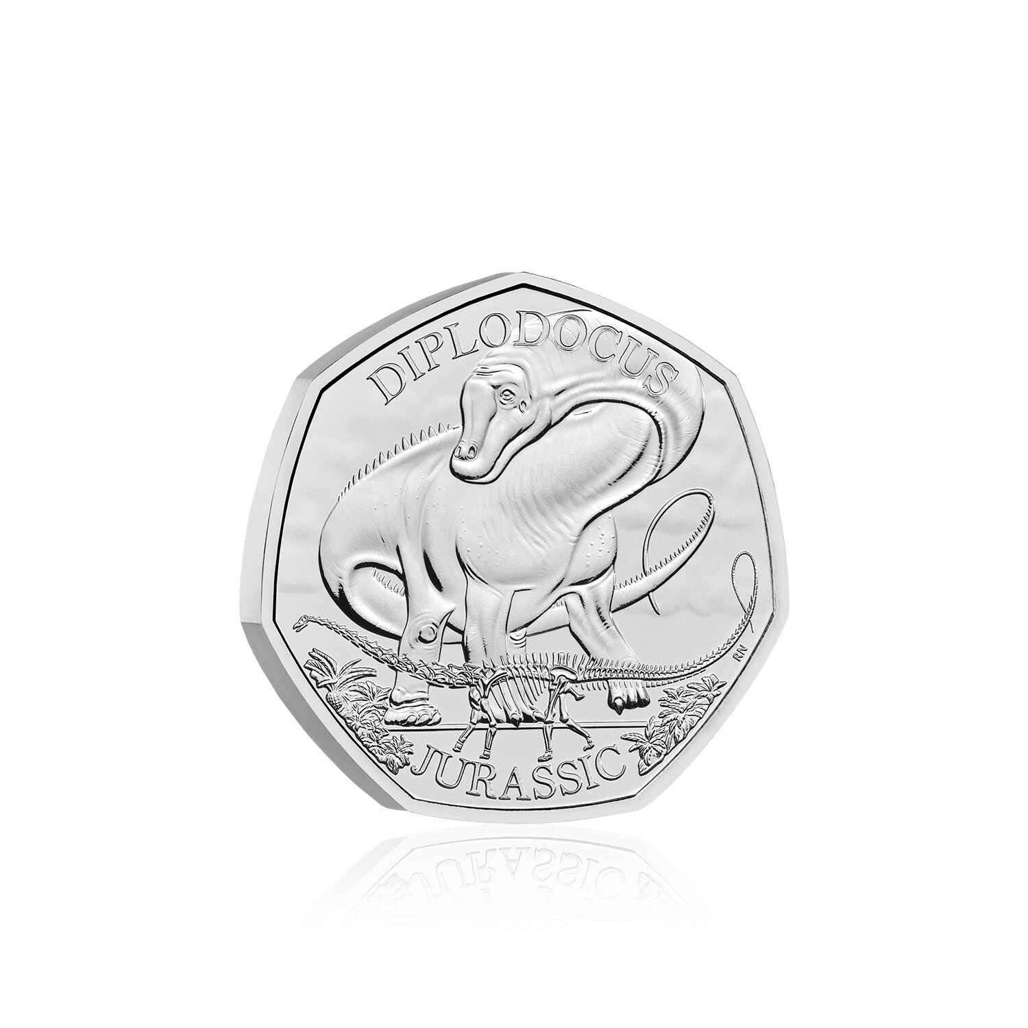 Royal Mint Iconic Specimens Diplodocus 50p | Grelly UK