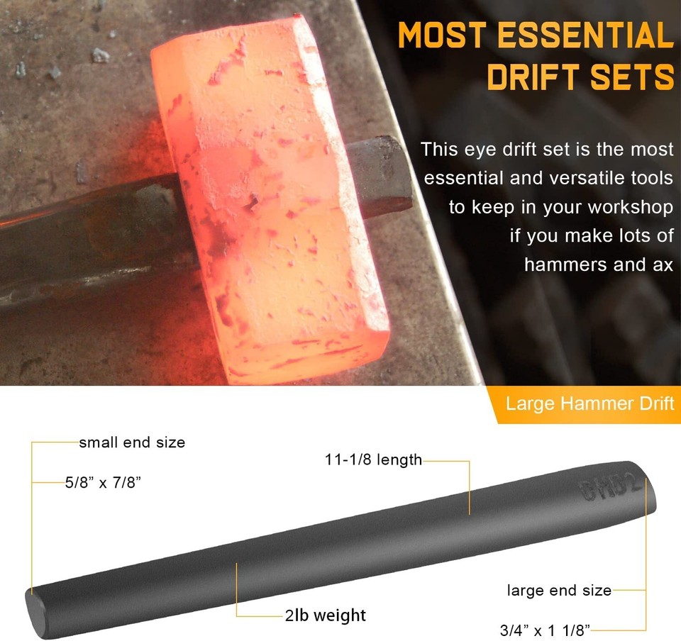 Blacksmith Knifemakers Tomahawk, Large Hammer and Mouse ax Drift Tool ...