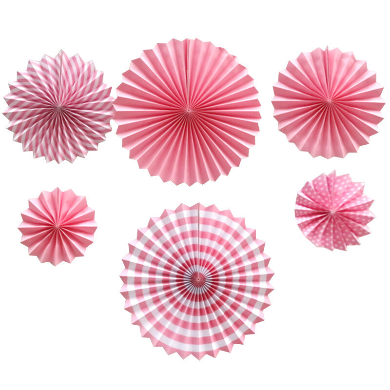 Mixed Size Hanging Paper Fan Round Wheel Paper Fans | eBay