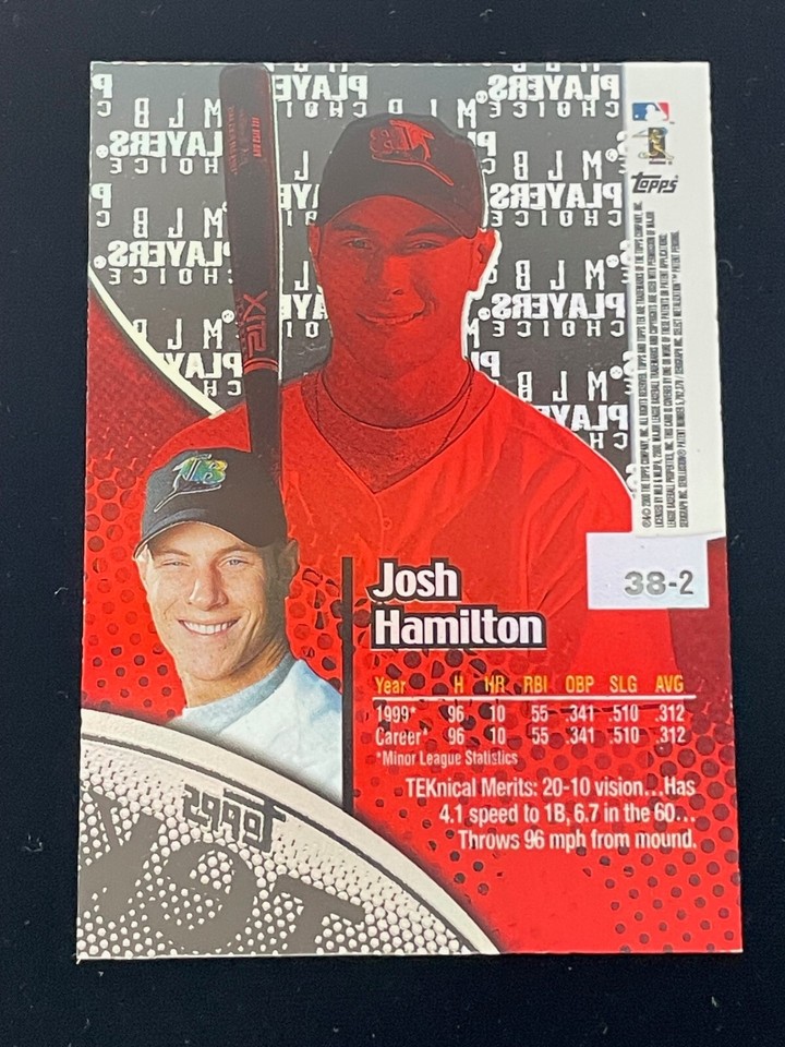 2000 Topps Tek Pattern 2 #38 Josh Hamilton 38-2 Tampa Bay Devil Rays | eBay
