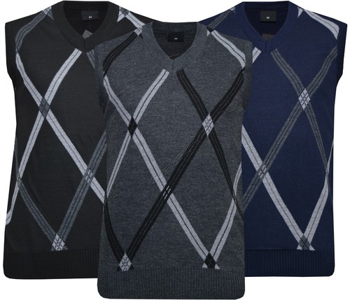 Mens Diamond V Neck Sleeveless Sweater Jumper Tank Top Jersey Golf ...