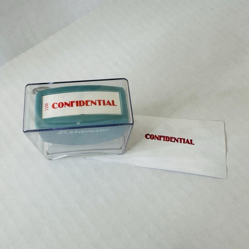 X Stamper Office Stamp CONFIDENTIAL Push Down Self Inking Red Ink Capital Letter | eBay