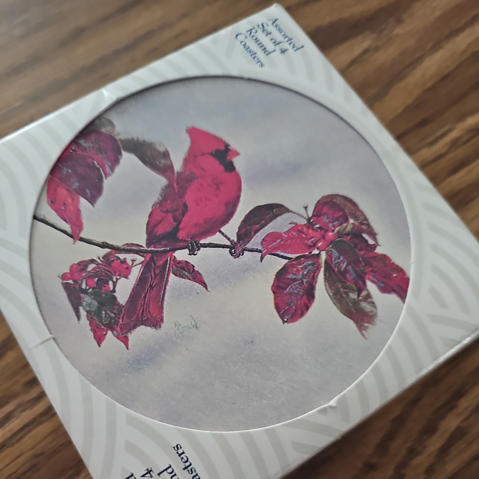 CoasterStone Absorbent Coasters, 4-1/4" Cardinals Redbird Cardinal ...