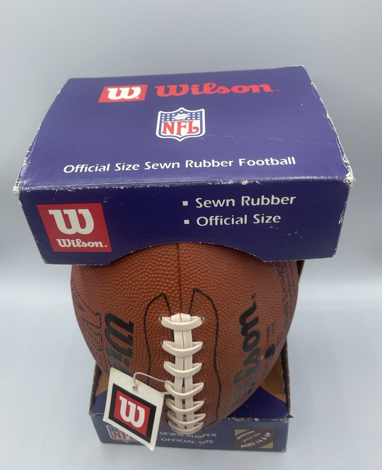 OFFICIAL NFL WILSON FOOTBALL SEWN RUBBER OFFICIAL SIZE NEW F1645 SIGNED ...