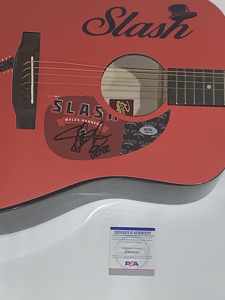 SLASH SIGNED CUSTOM ACOUSTIC GUITAR GUNS N ROSES AUTOGRAPHED PSA COA | eBay