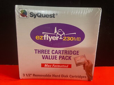 SyQuest Ezflyer 230 MB Removable Hard Disk Cartridge PC Formatted ...