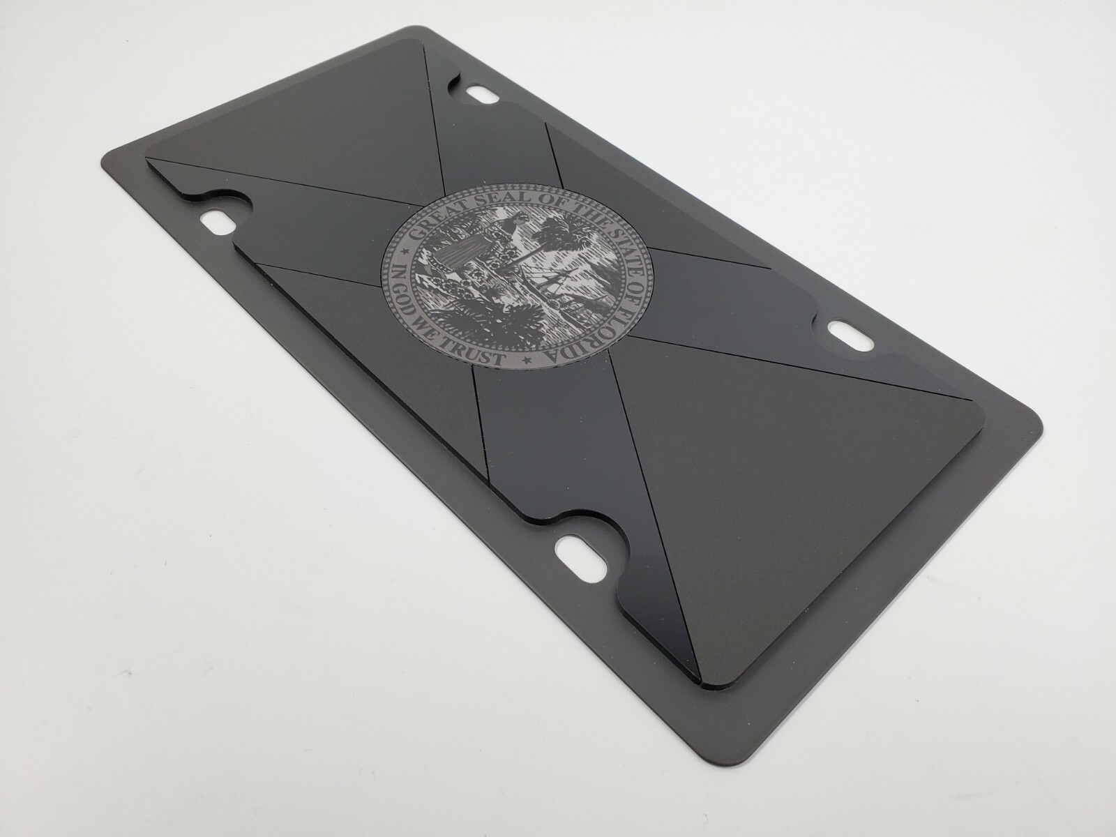 Blacked Out Florida State Flag Metal License Plate Tag - Tactical 3D ...