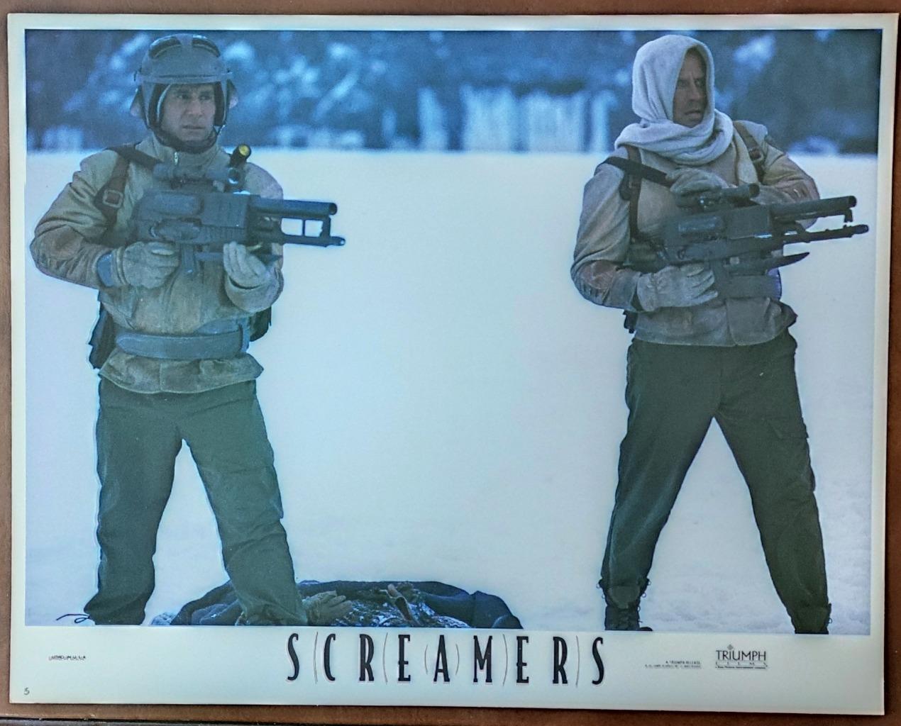 Andy Lauer & Peter Weller w/machine guns SCREAMERS original 1995 Lobby ...