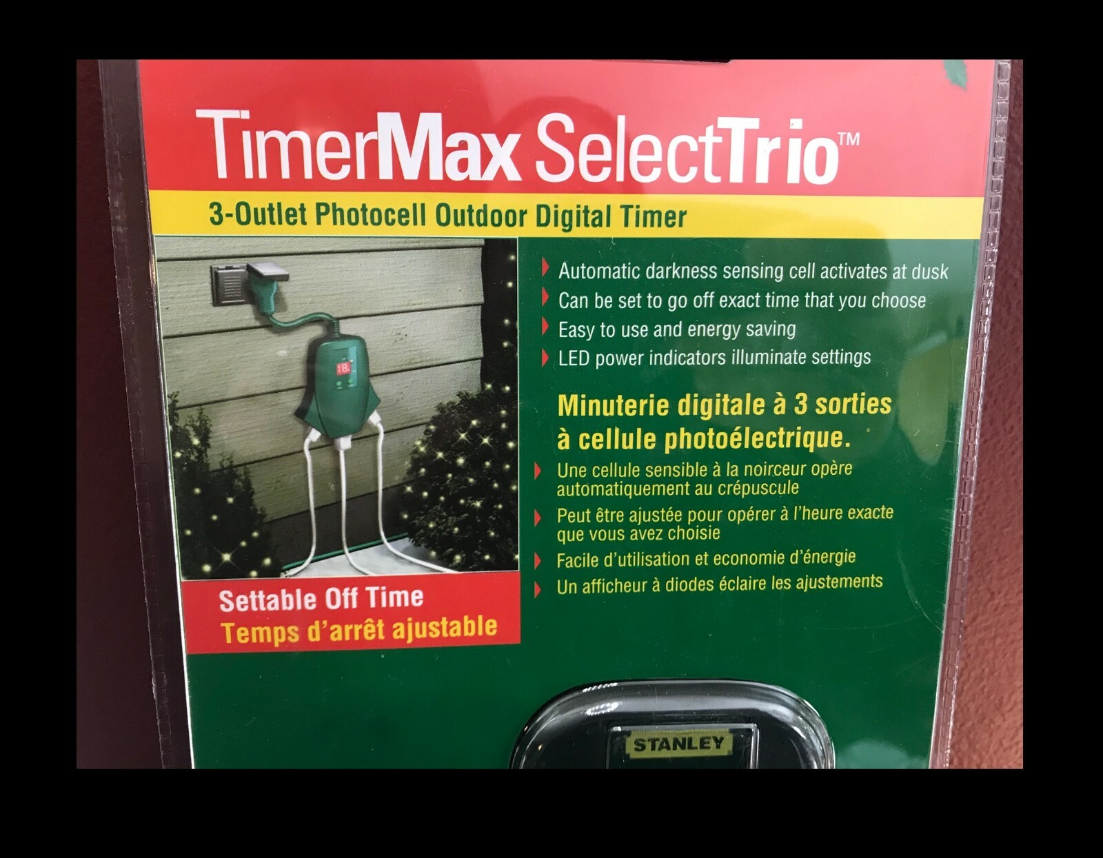 STANLEY TIMER MAX SELECT TRIO 3-OUTLET PHOTOCELL OUTDOOR DIGITAL TIMER ...