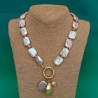 Purple Pearl Rectangle Shape Collar Necklace Pendant Charm Necklaces | eBay