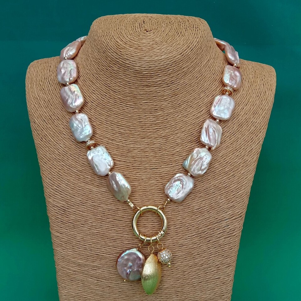 Purple Pearl Rectangle Shape Collar Necklace Pendant Charm Necklaces | eBay