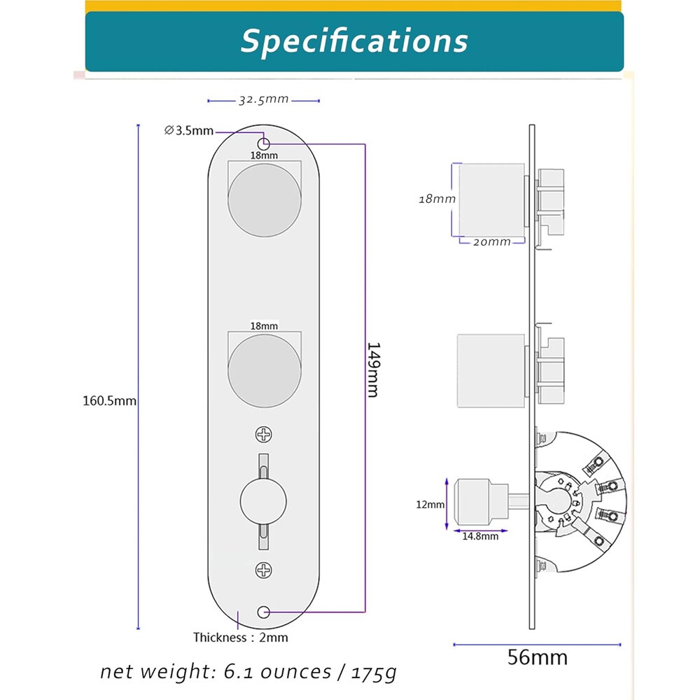 High Quality Loaded Control Plate 3 Way Switch Volume Tone Knob for ...