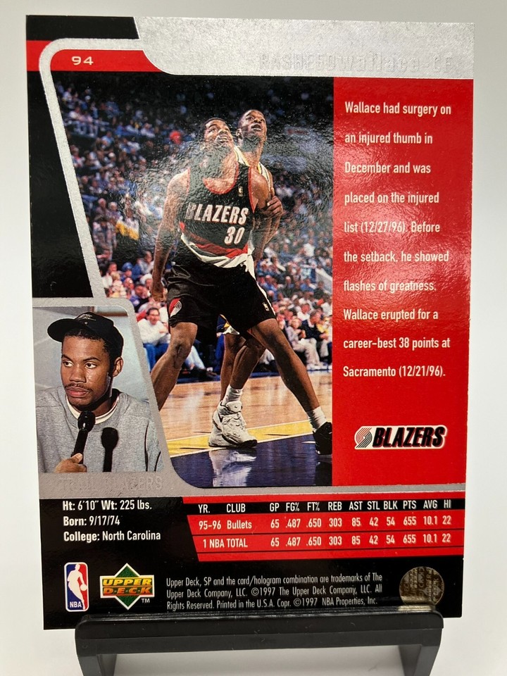 1996-97 Upper Deck SP Rasheed Wallace Card #94 Portland Trail Blazers NBA | eBay