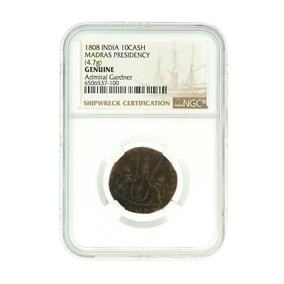 Admiral Gardner 1808 10 Cash (X) British Copper Shipwreck Coin NGC ...