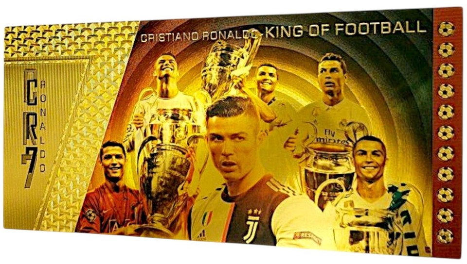 🏆 Cristiano Ronaldo CR7 Gold Collectible Banknote | King of Football ...