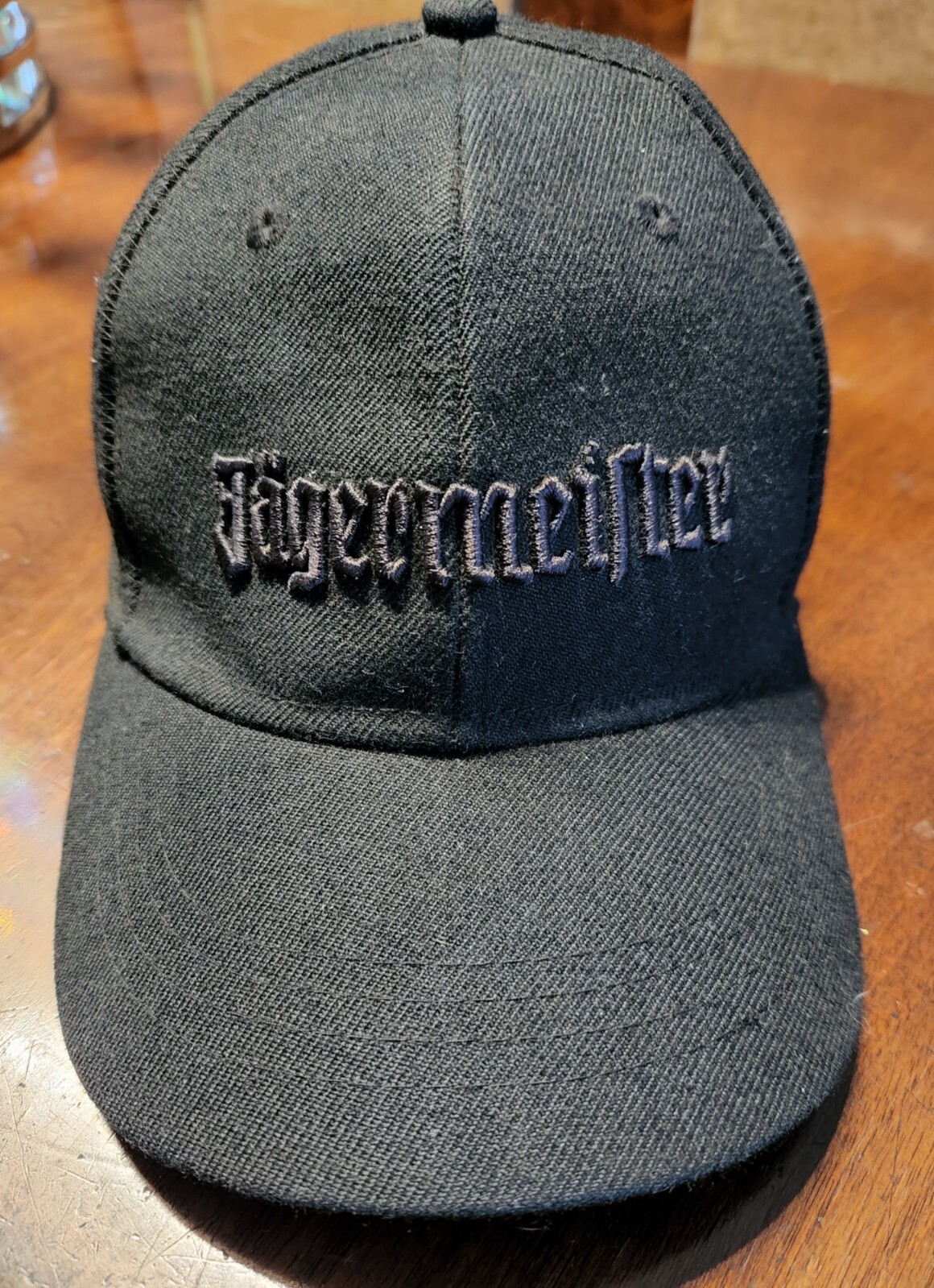 Jagermeister Adult Embroidered Script Black Logo Fitted (M/L) Baseball ...