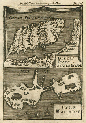 Russia Barents Sea Island Maurice Original Copperplate Map Mallet 1719 ...