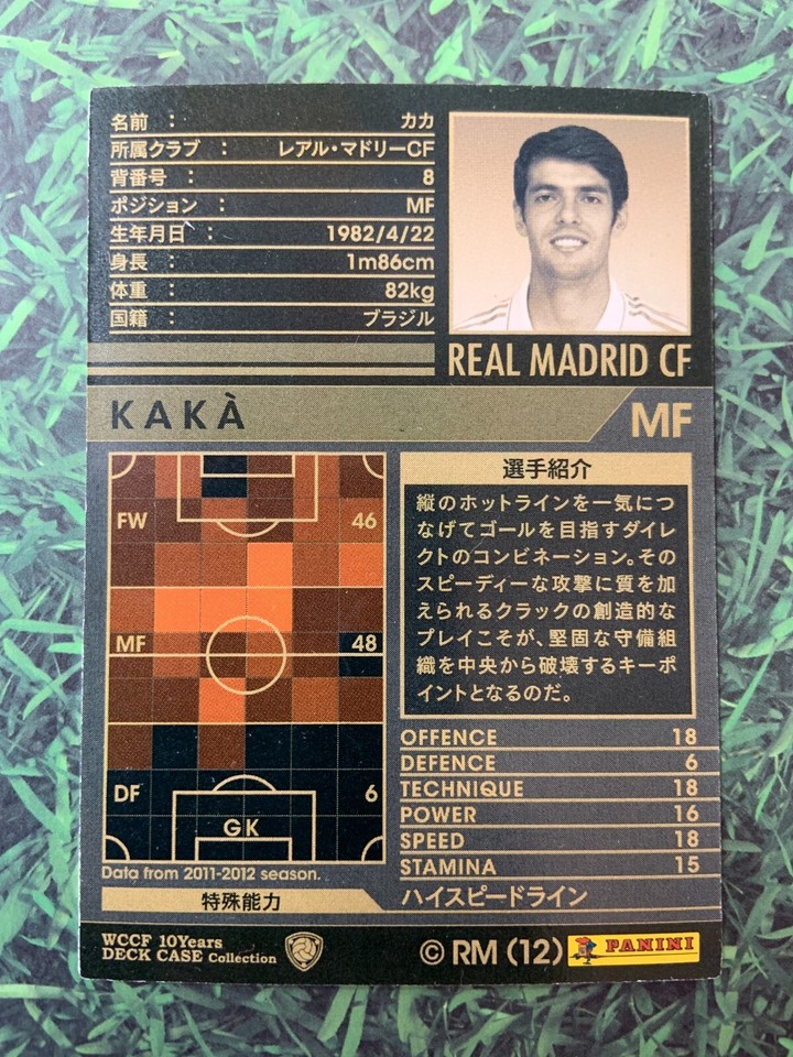 Panini WCCF 2011-12 Kaka Real Madrid Extra Refractor Soccer card ...