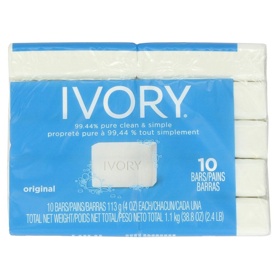 Ivory Bar Soap. 99.44% Pure. Mild Body Cleanser. Original Scent. 4 oz ...