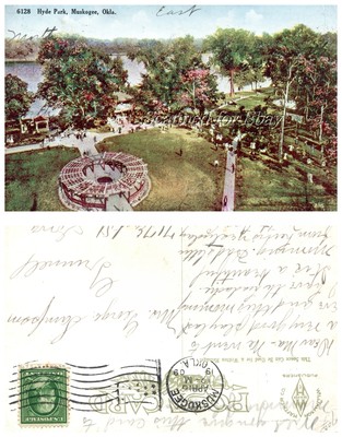 1909 Hyde Park Muskogee Oklahoma VINTAGE ORIGINAL POSTCARD | eBay