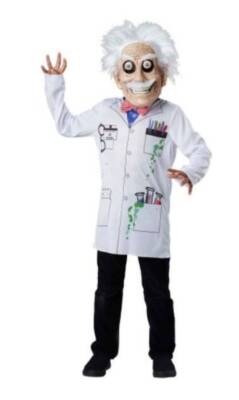 Mad Scientist Halloween Costume 10/12 Googly Eyes Mask Wig & Shirt 2 Pc ...