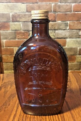 VINTAGE LOG CABIN MAPLE SYRUP BOTTLE USA BICENTENNIAL 1776-1976 LIBERTY ...