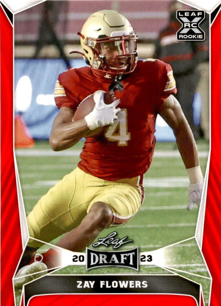 2023 Leaf Draft - Red #75 Zay Flowers (RC) for sale online | eBay