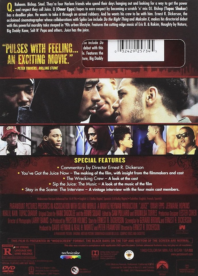 Juice (DVD) Omar Epps Tupac Shakur Jermaine Hopkins Khalil Kain Cindy ...