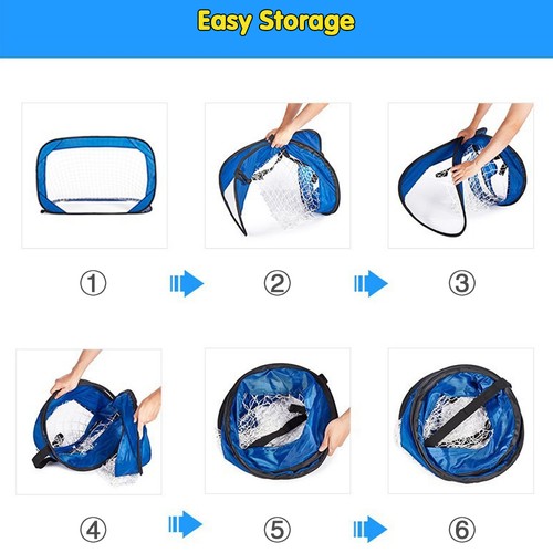 BLUE Soccer Goal For Kids Foldable Dual-Purpose Design Backyard And ...