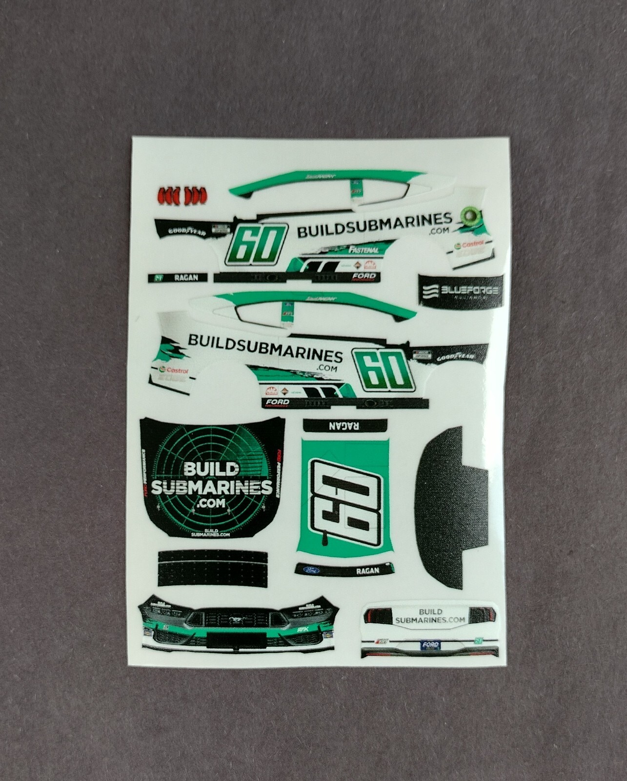 2024 Custom David Ragan #60 BuildSubmarines.com 1/64 Peel & Stick ...