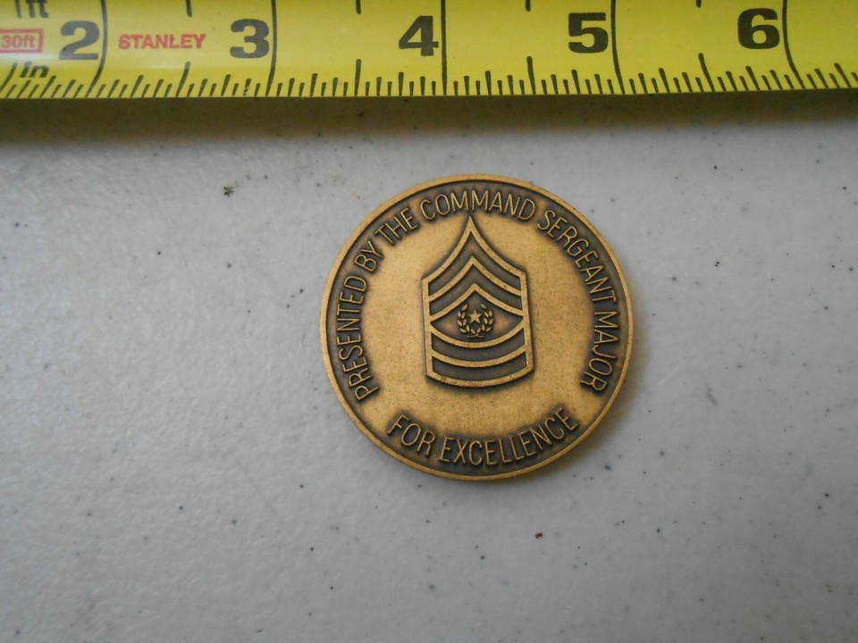 RARE US ARMY ASSOCIATION COMMAND SERGEANT MAJOR CHALLENGE COIN MILITARY ...