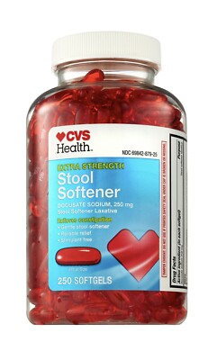 CVS Extra Strength Stool Softener 250 mg Docusate Sodium 250 Softgels ...