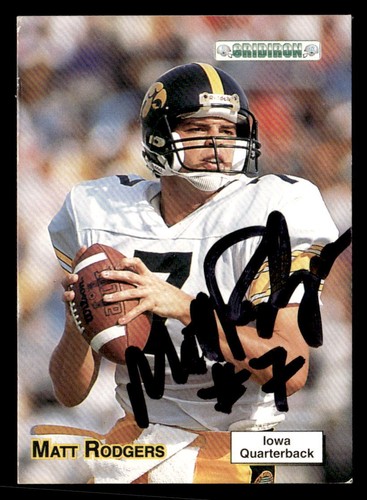 Matt Rodgers 1992 Gridiron Rookie Auto Card #45 Iowa Hawkeyes | eBay