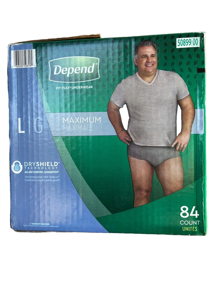 Depend Protection Plus DRYSHIELD Underwear for Men, Size : Large, 84 ...