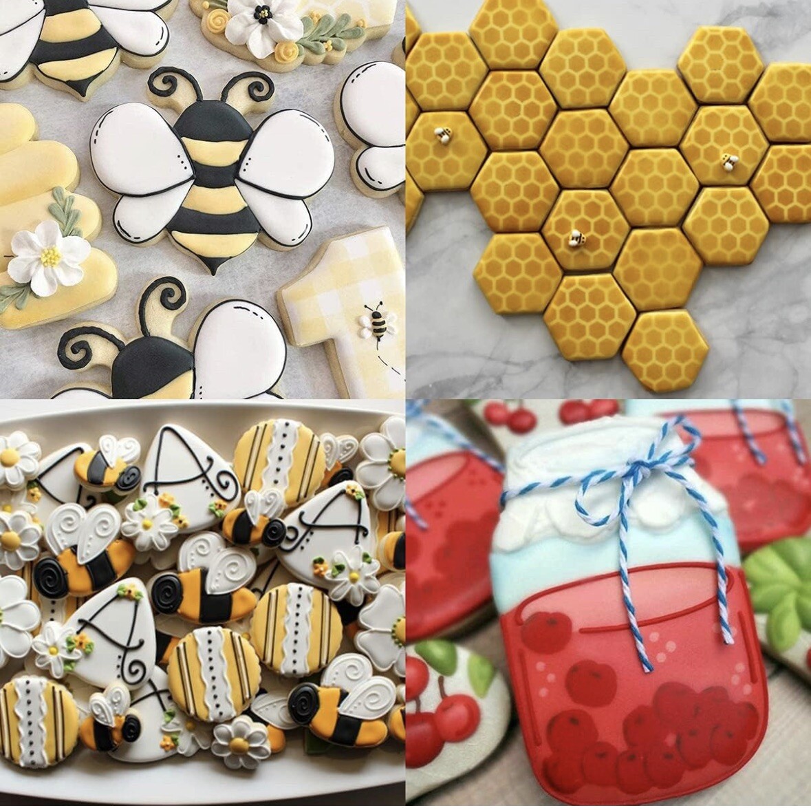 Bee Themed Cookie Cutters, 8 Pack Bumble Bee Baking Molds Baby Shower ...