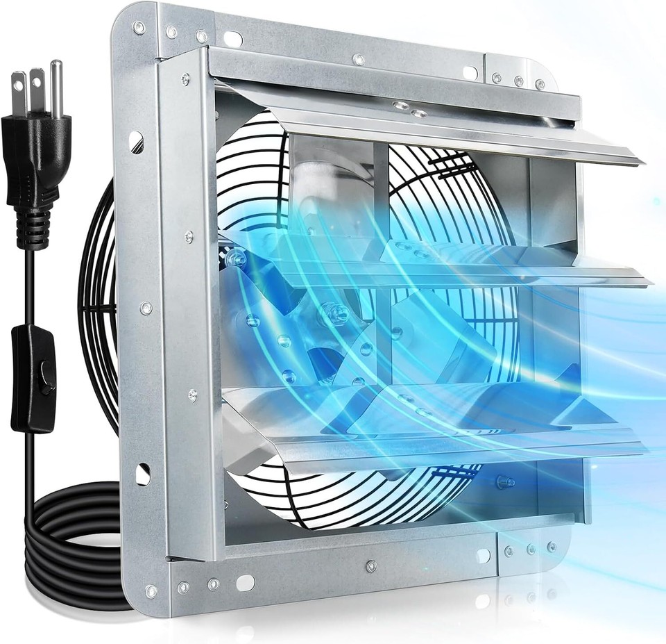 7 Inch Shutter Exhaust Fan Shop Exhaust Fan Wall Mounted Aluminum 760 ...