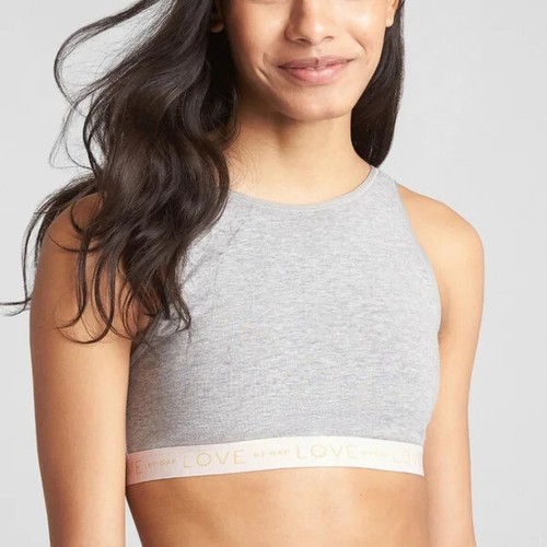 NWT Gap Logo Stretch Cotton High Neck Bra Bralette Love by Gap Sz S | eBay