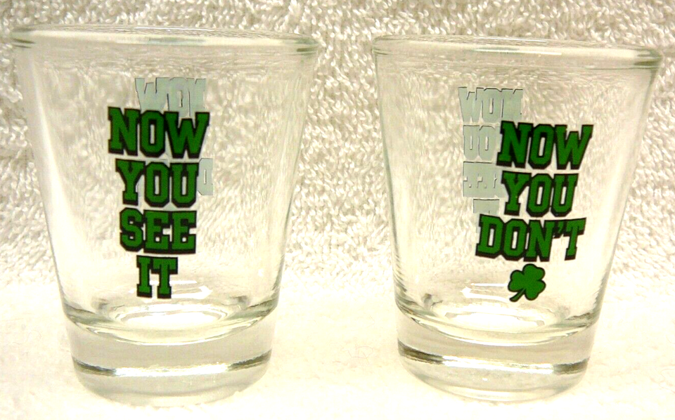 Novelty IRISH Shot Glasses 2-Pack Ireland Shamrock Party Stocking ...
