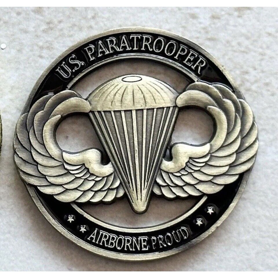 82nd Airborne Division U.S. Army Challenge Coin W Jump Wings Badge ...