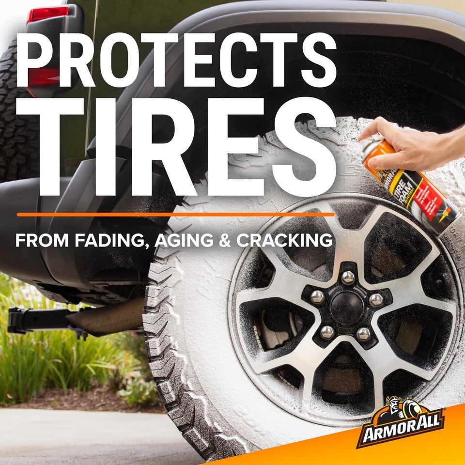 3x Armorall Tire Foam Car Tyre Dressing Shine Spray Back To Black ...